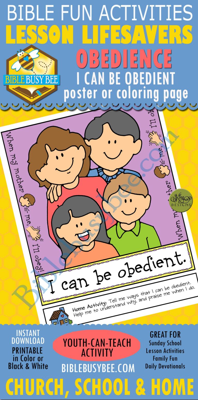 OBEDIENCE Lesson Lifesaver Activity: I Can Be Obedient. poster or ...