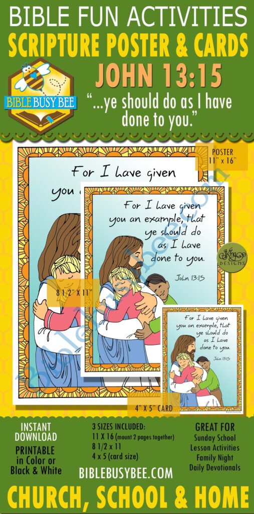 FOLLOW JESUS: John 13:15 scripture poster/card set - lesson activity ...