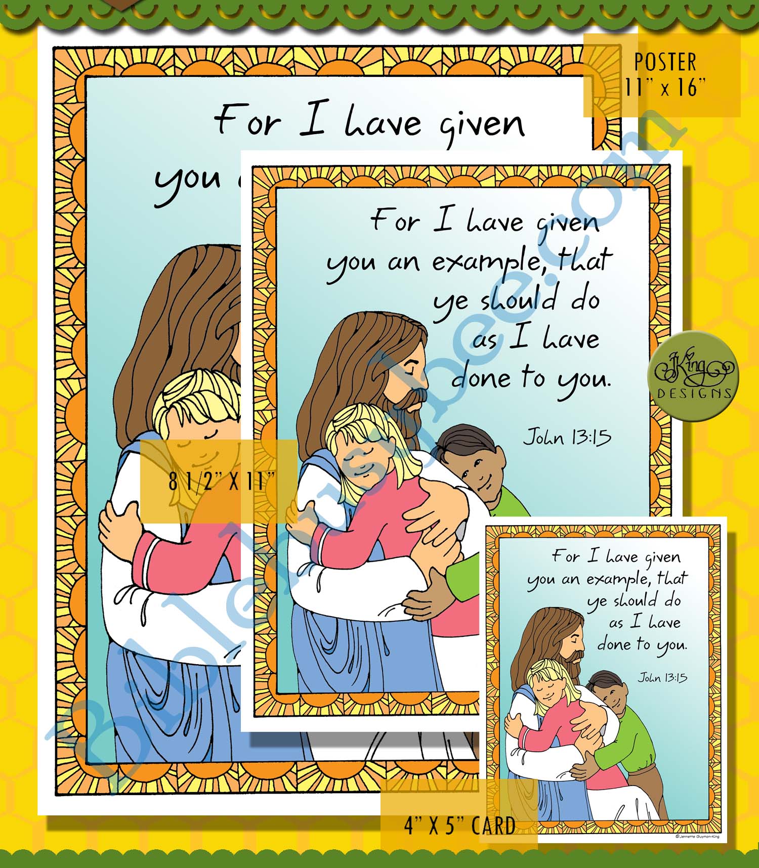 FOLLOW JESUS: John 13:15 scripture poster/card set - lesson activity ...