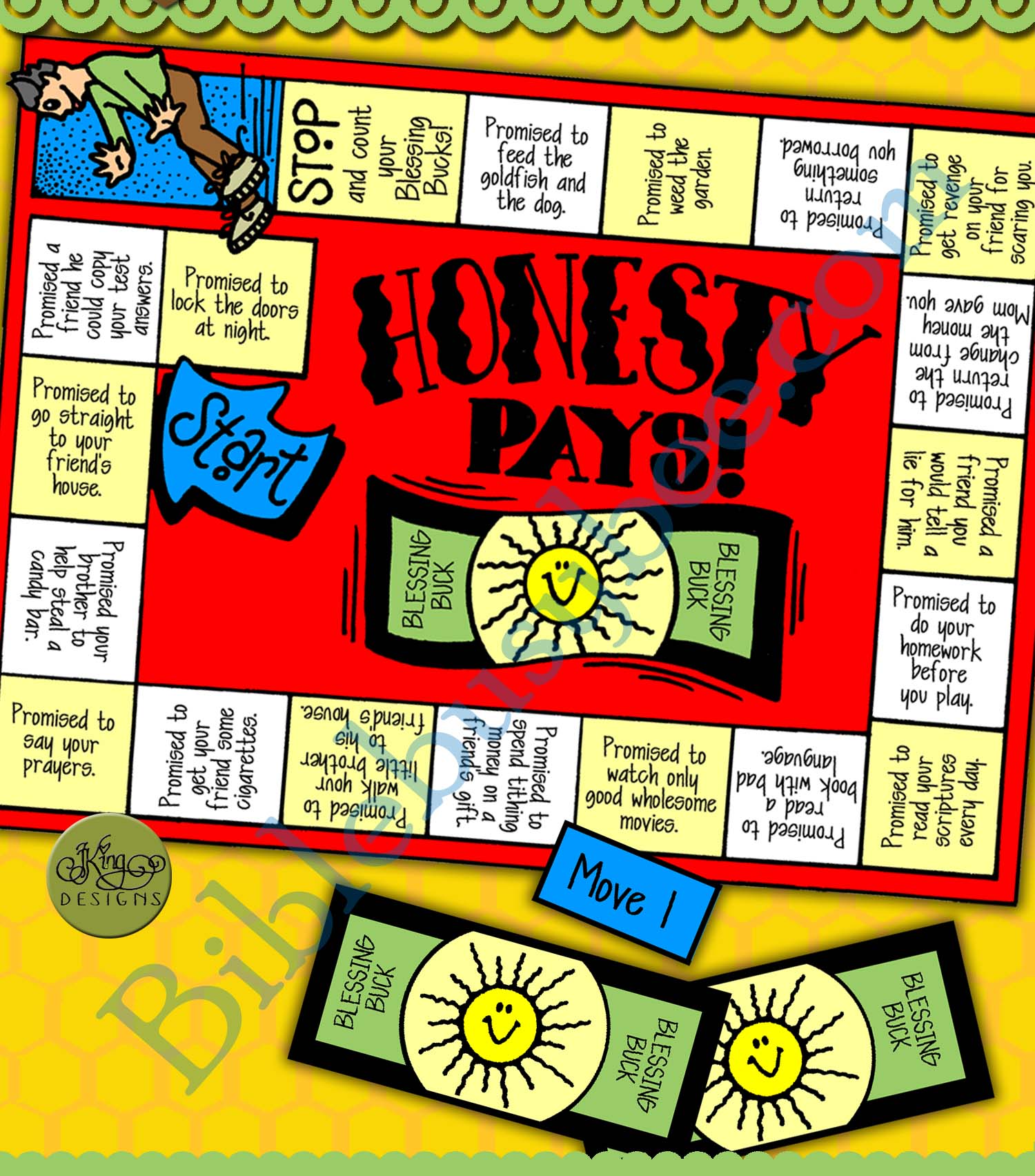 HONESTY: “Honesty Pays! Blessing-Bucks” Game, Bible Study – Christian ...